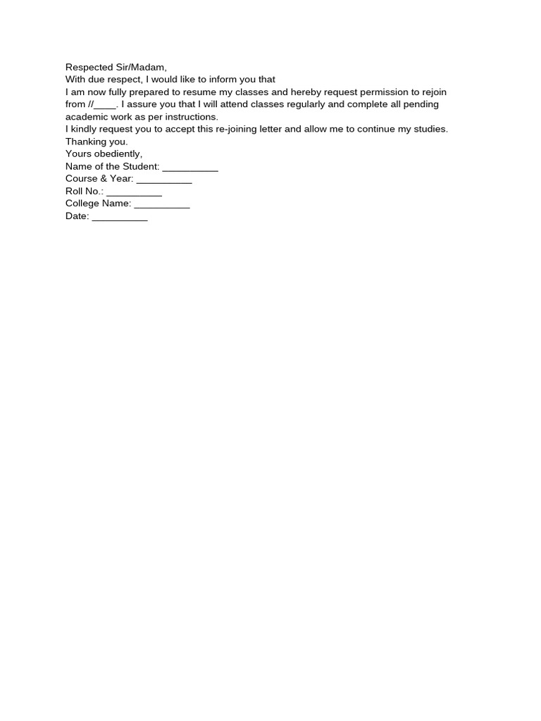 Rejoin Application | PDF