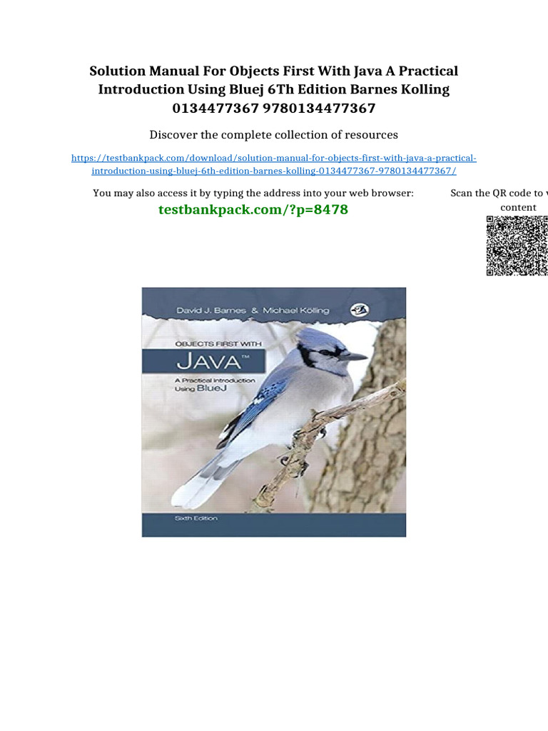 Solution Manual for Objects First with Java A Practical Introduction ...