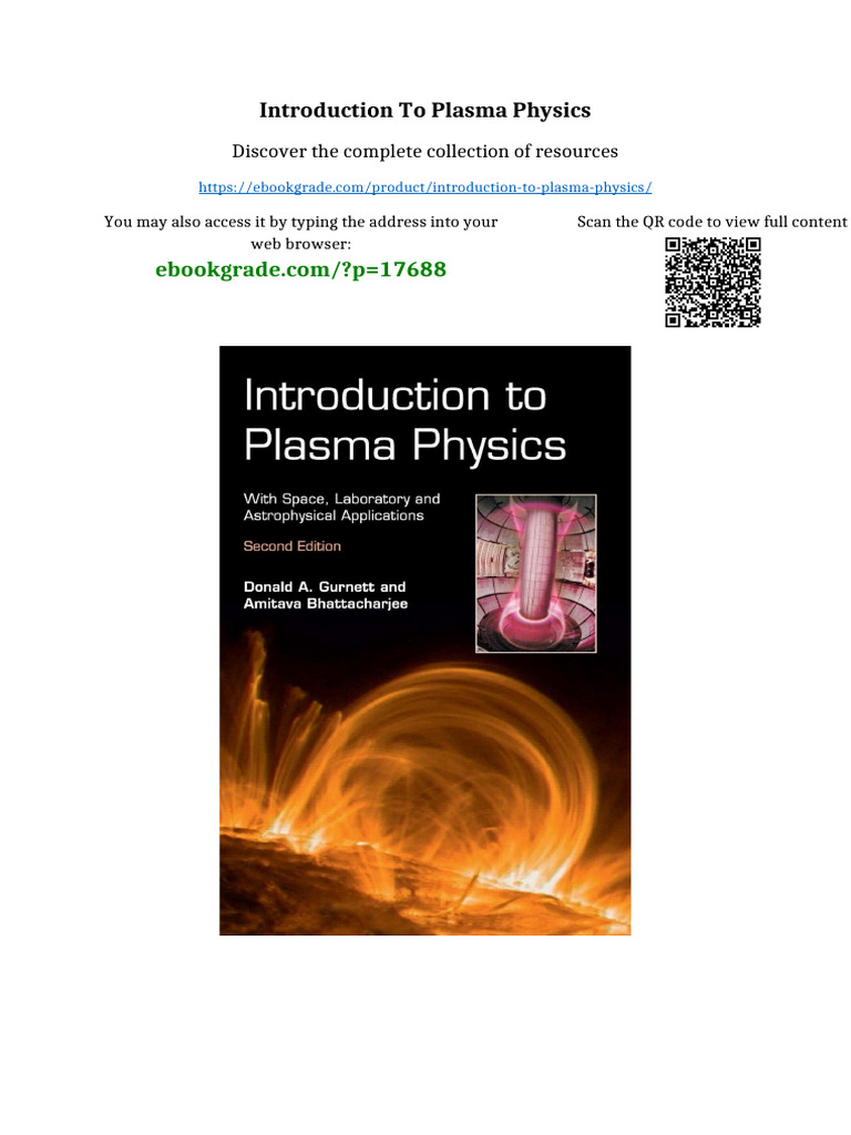 Introduction to Plasma Physics download full chapters | PDF ...
