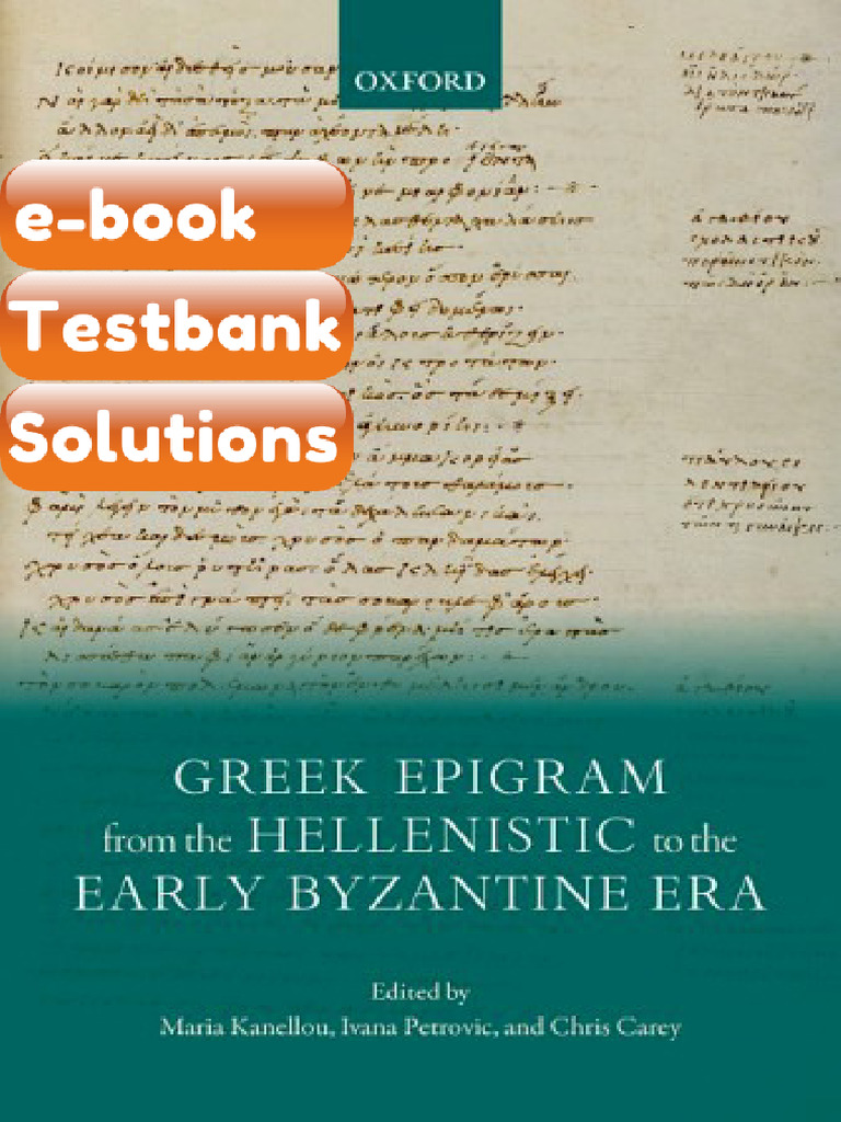 Greek Epigram From the Hellenistic to the Early Byzantine Era Maria ...