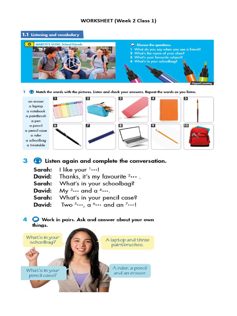 Worksheet - Week 2 Class 1 | PDF