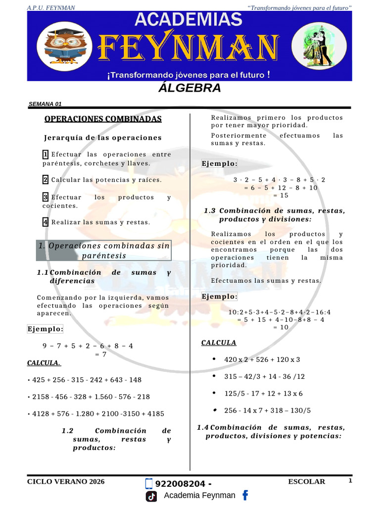 Álgebra - Tema 01 (Escolar) | PDF | Soporte | Símbolos tipográficos