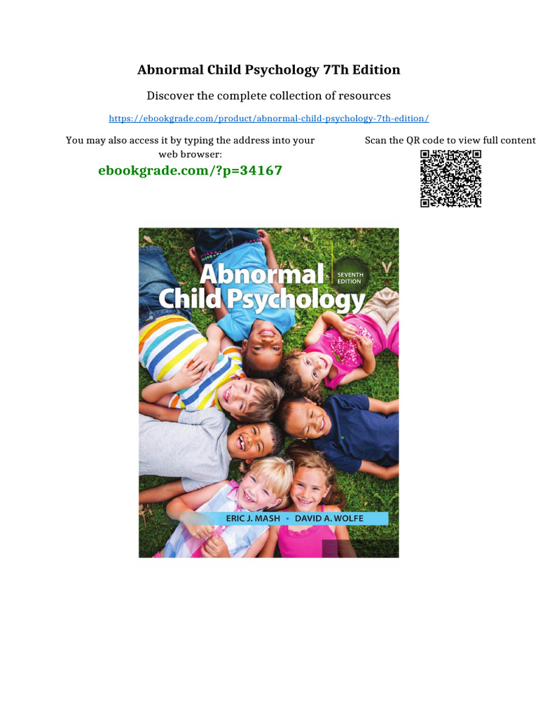 Abnormal Child Psychology 7th Edition available any format | PDF ...