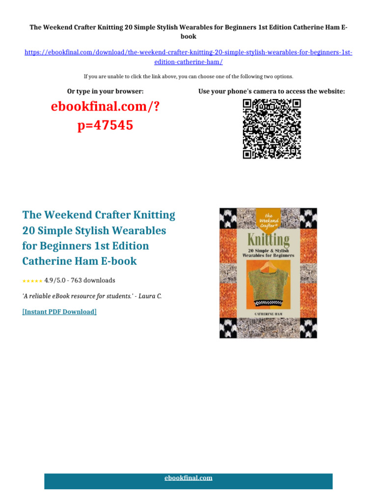The Weekend Crafter Knitting 20 Simple Stylish Wearables for Beginners ...