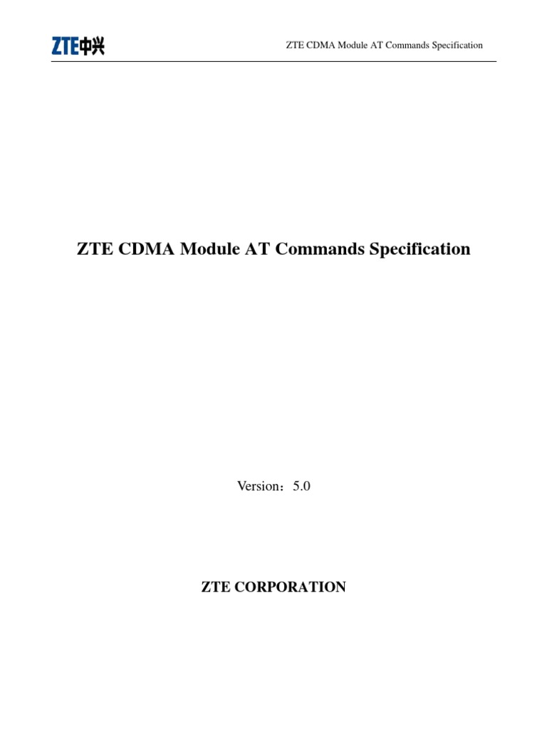 ZTE CDMA Module at Commands Specification | PDF | Personal ...