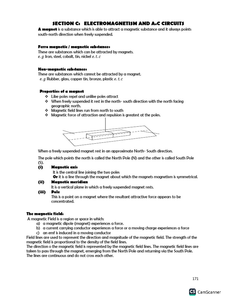 Magnetisms and Ac Circuit Notes. | PDF | Magnetic Field | Magnet