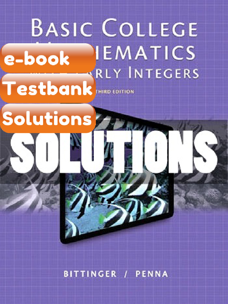 eBook & Testbank Basic College Mathematics With Early Integers 3 Ed ...