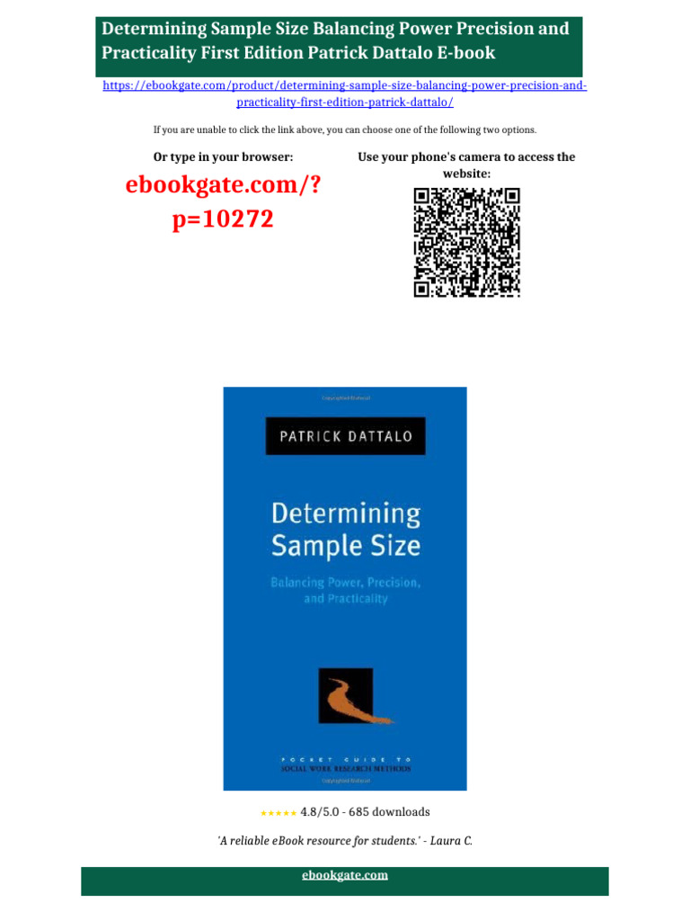 Determining Sample Size Balancing Power Precision and Practicality ...