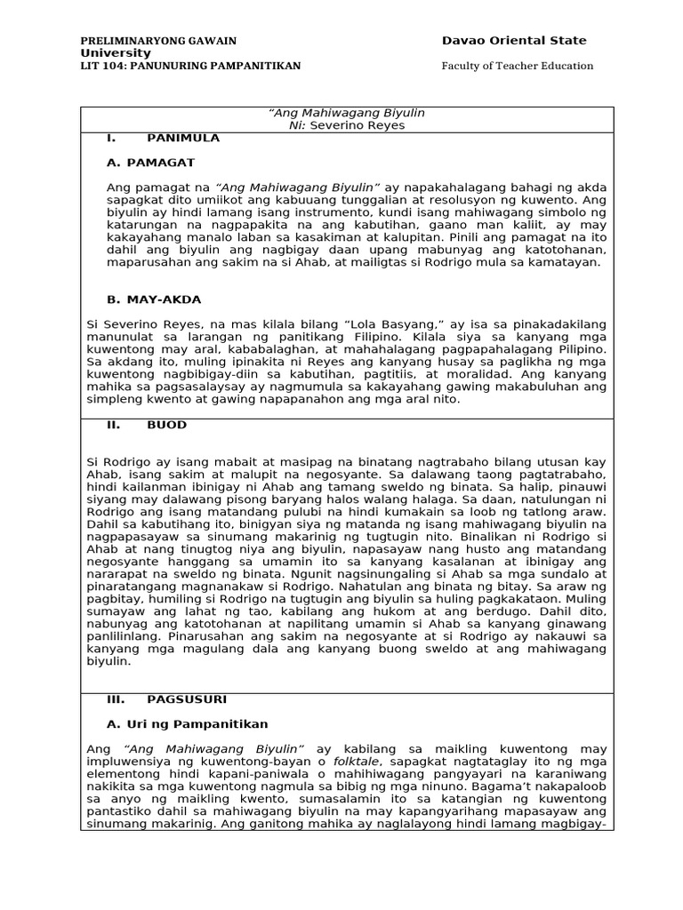 Ang Mahiwagang Byulin | PDF