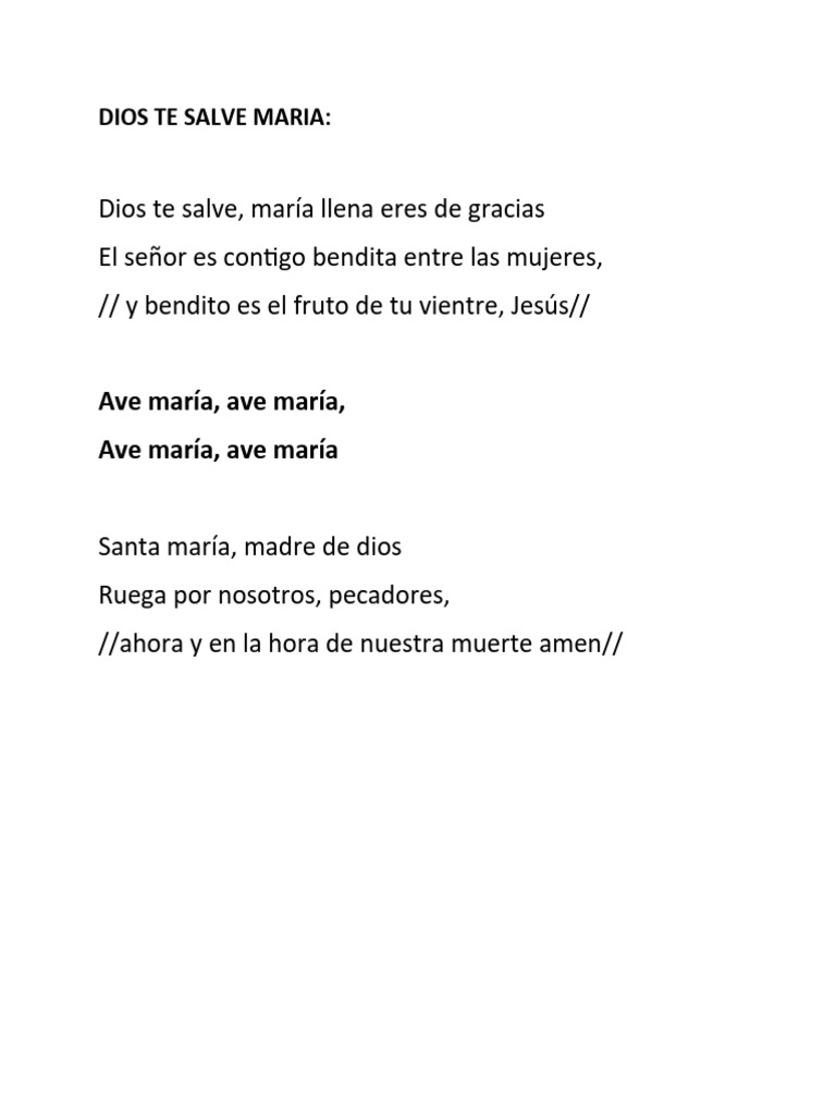 Dios Te Salve Maria | PDF