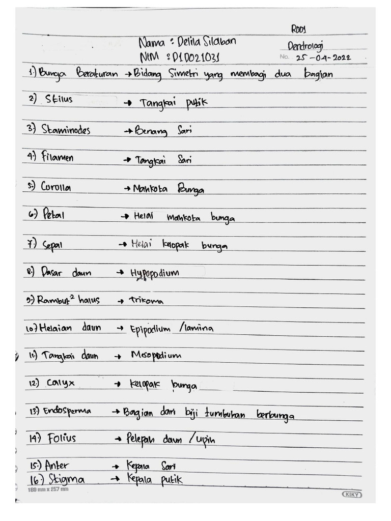 D1D021031 Delila Silaban R001 Dendrologi | PDF