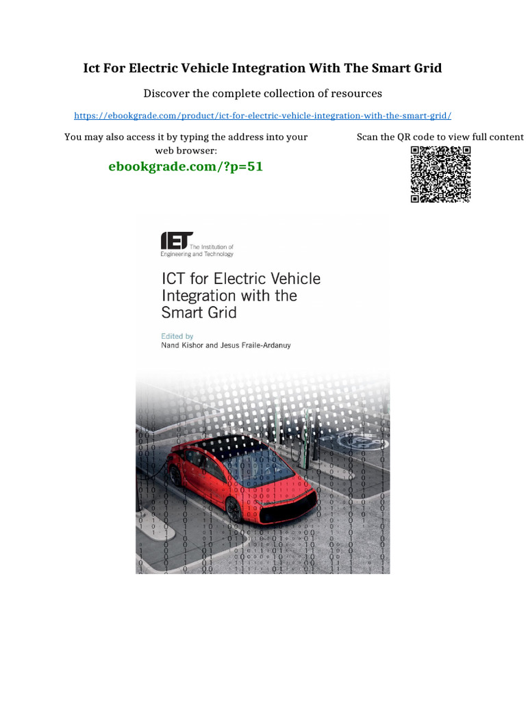 ICT for Electric Vehicle Integration with the Smart Grid pdf version ...