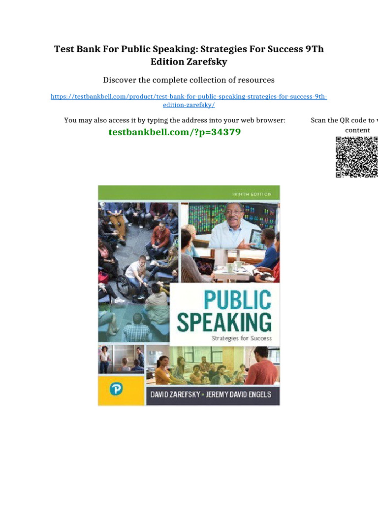 Test Bank for Public Speaking: Strategies for Success 9th Edition ...