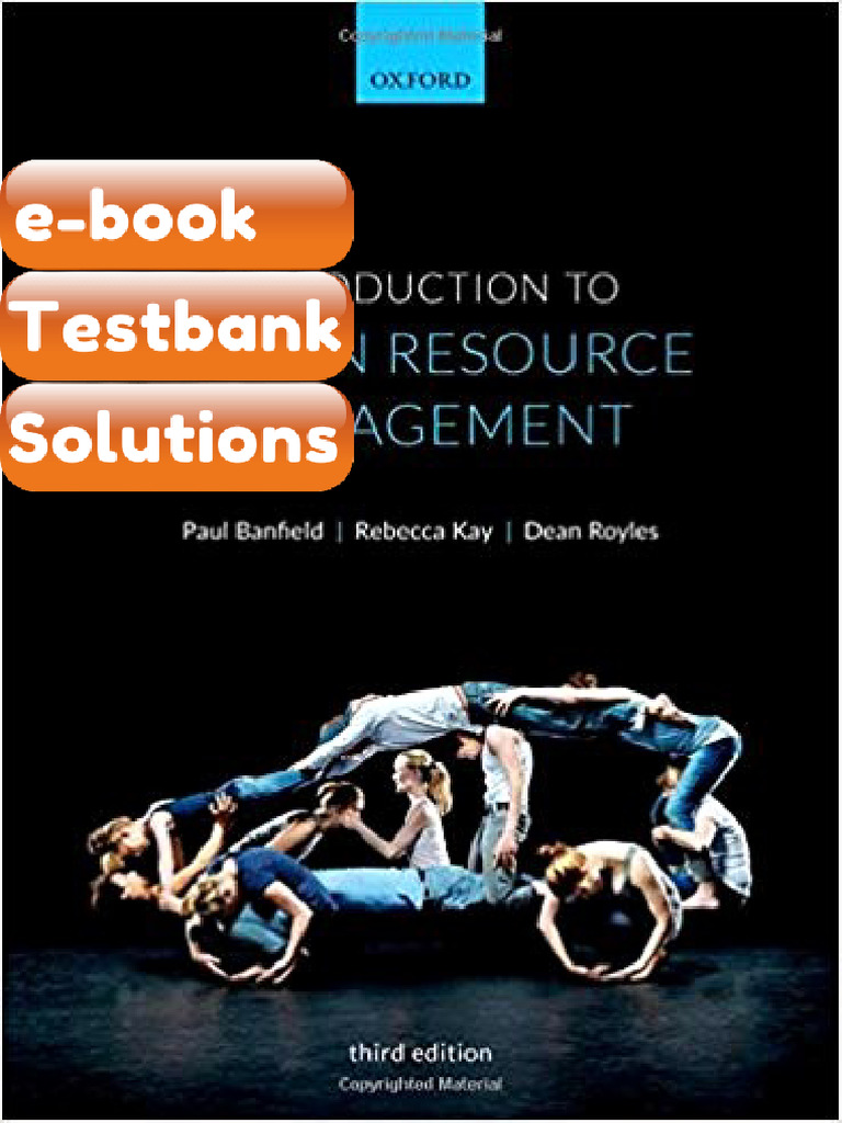 Testbank - Introduction to Human Resource Management 3e by Paul ...