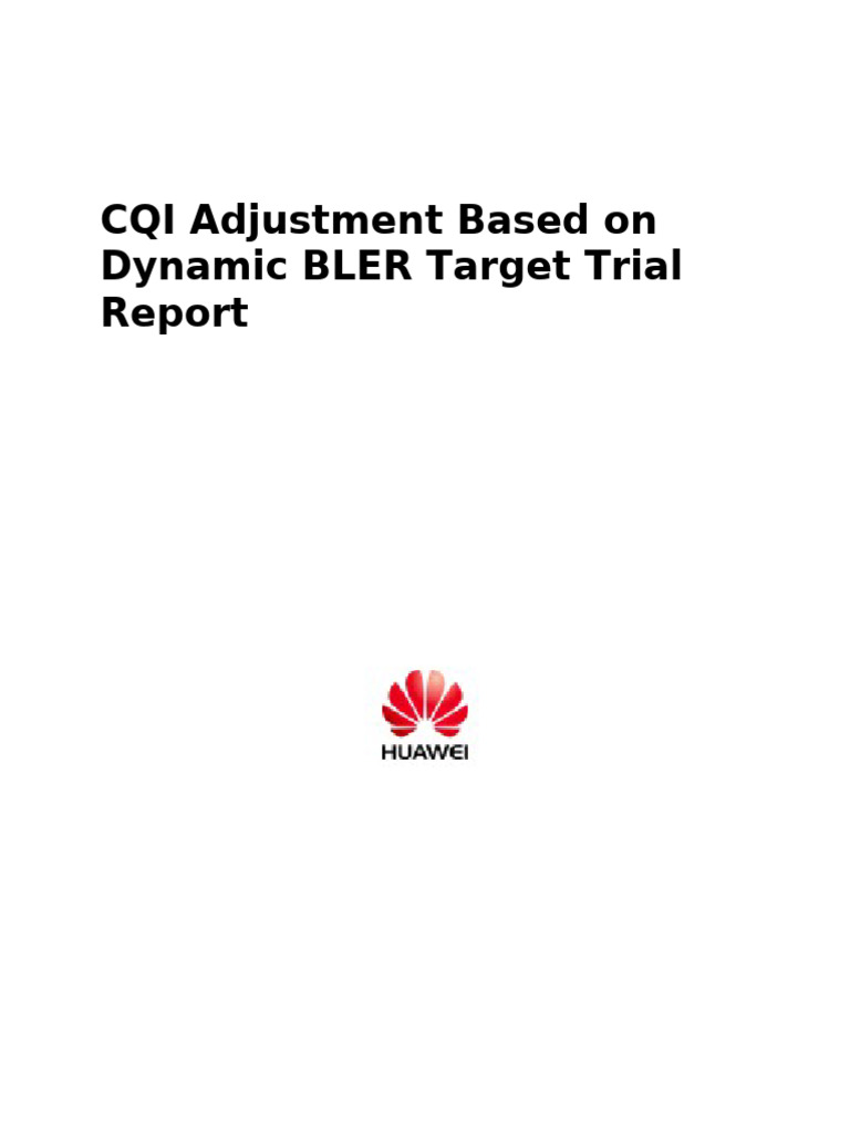 CQI Adjustment Based On Dynamic BLER Target Trial | PDF | High Speed ...