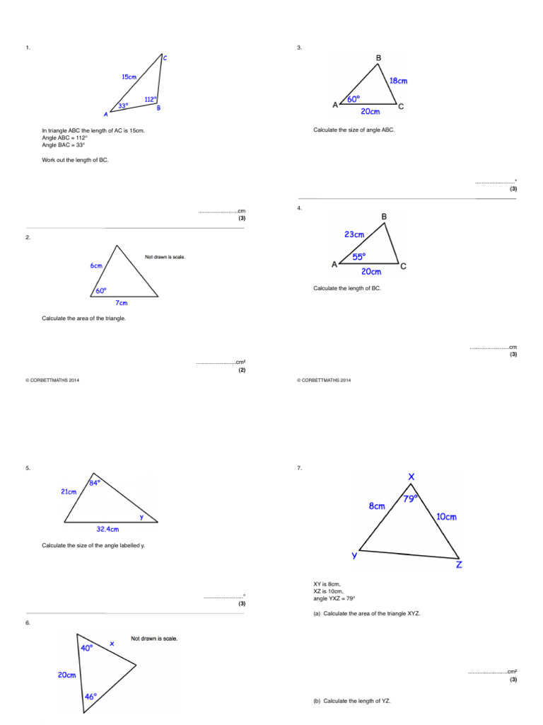 Sine and Cosine Rule pdf1 | PDF