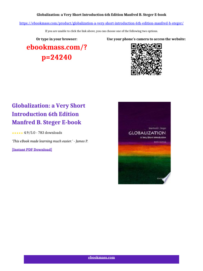 Globalization: A Very Short Introduction 6th Edition Manfred B. Steger ...