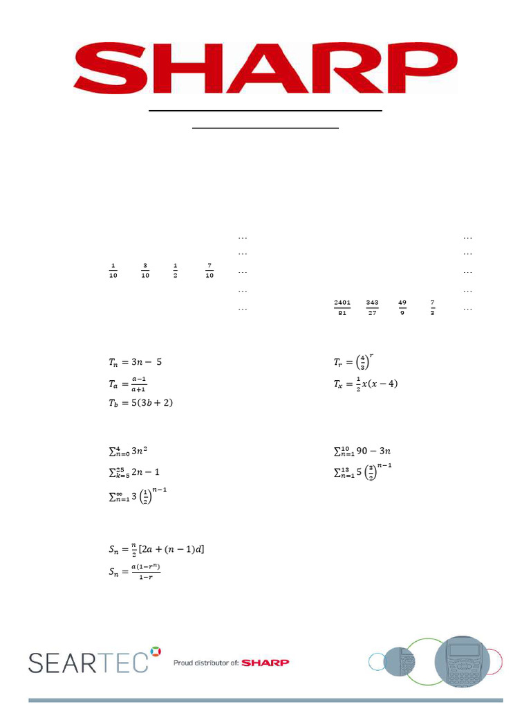 Worksheet 1 - Patterns Sequences and Series Grade 12 Maths | PDF ...