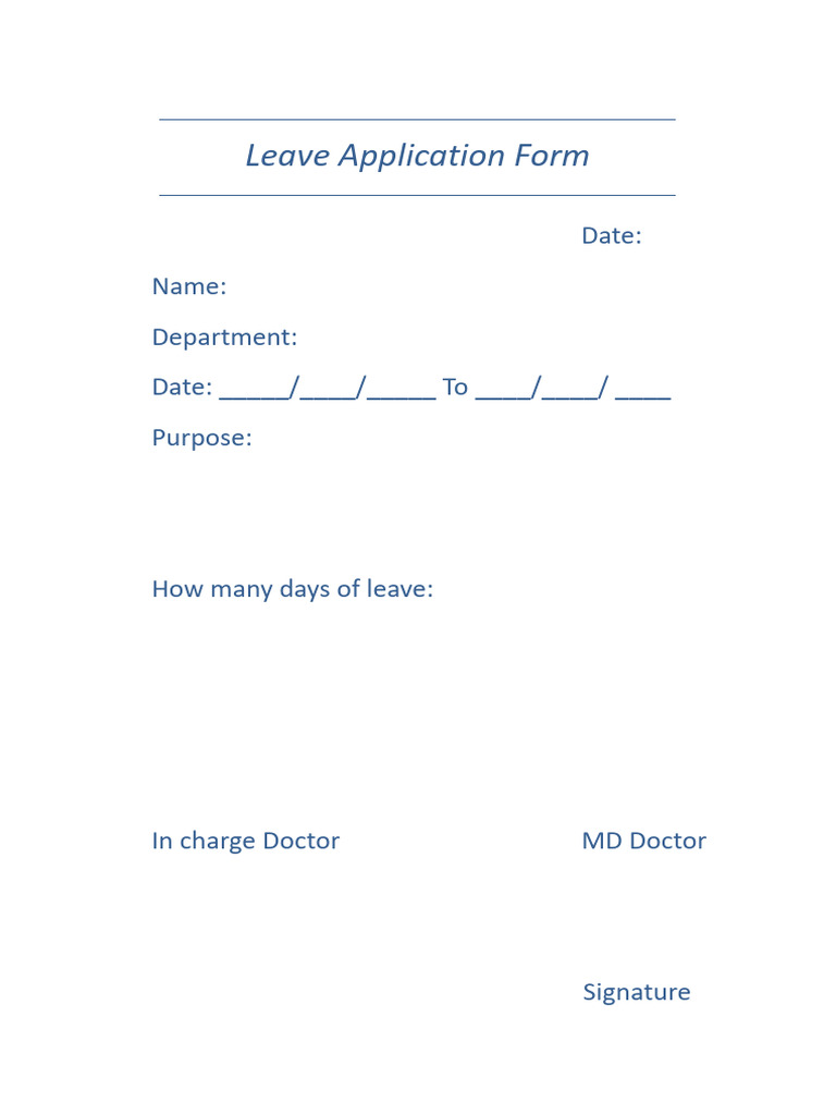 Leave Application Form PDF | PDF