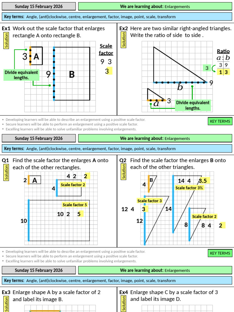 8.4.4f Combined Enlargements Vectors TES | PDF | Vertex (Geometry ...