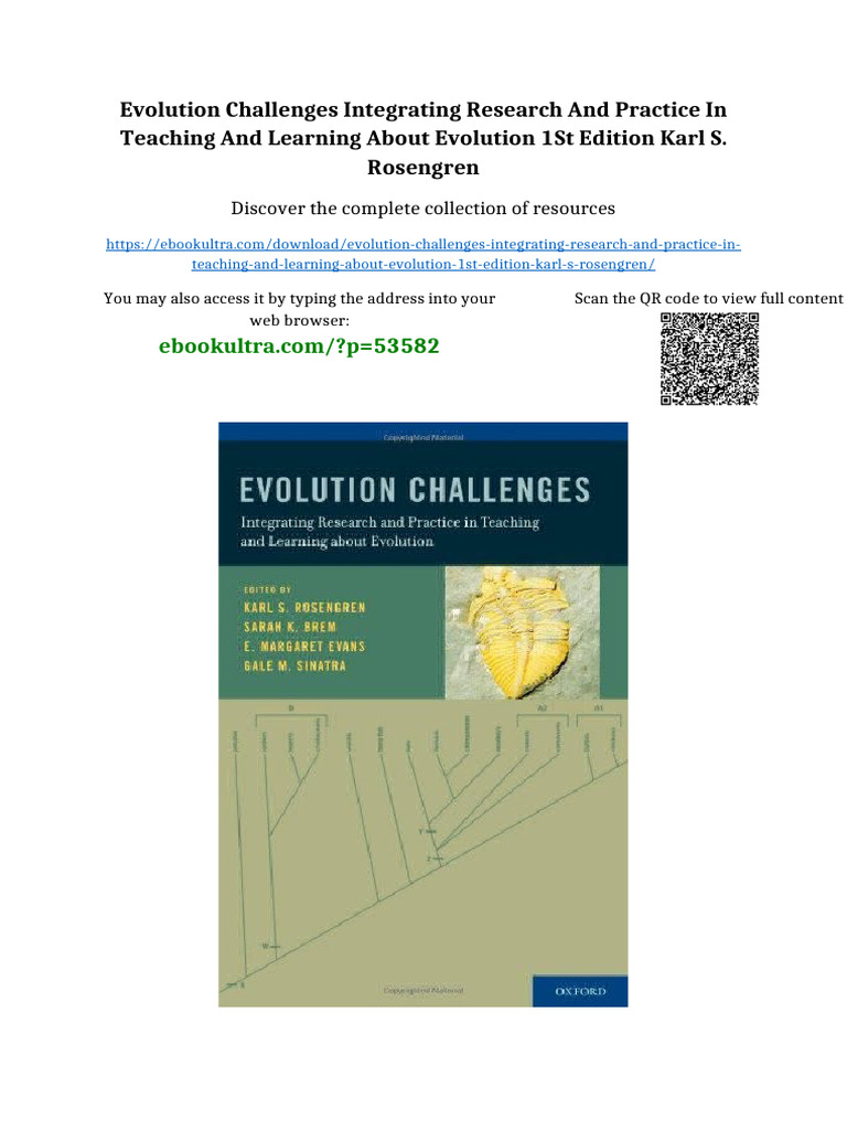 Evolution Challenges Integrating Research and Practice in Teaching and ...