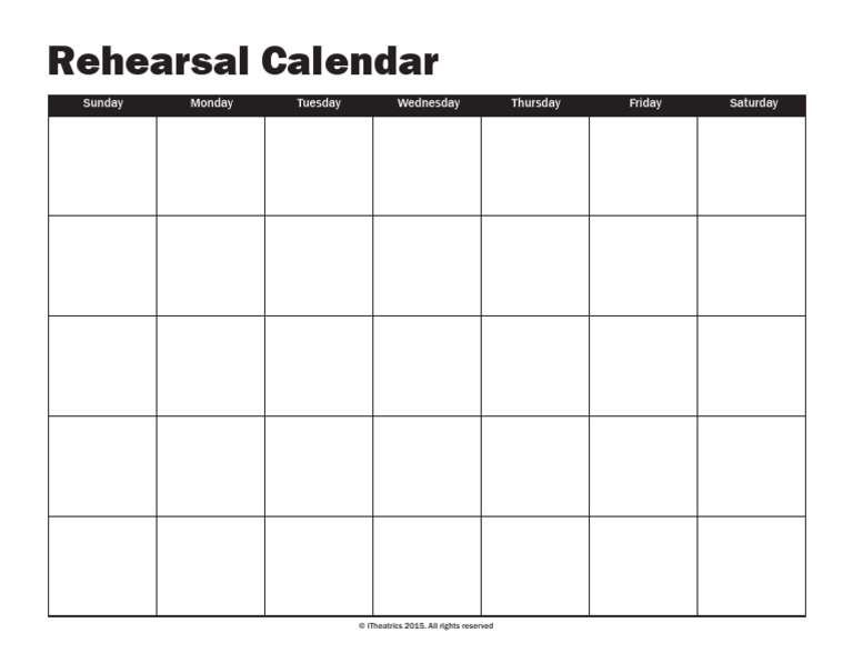 Matilda the Musical JR_Rehearsal Calendar Template | PDF