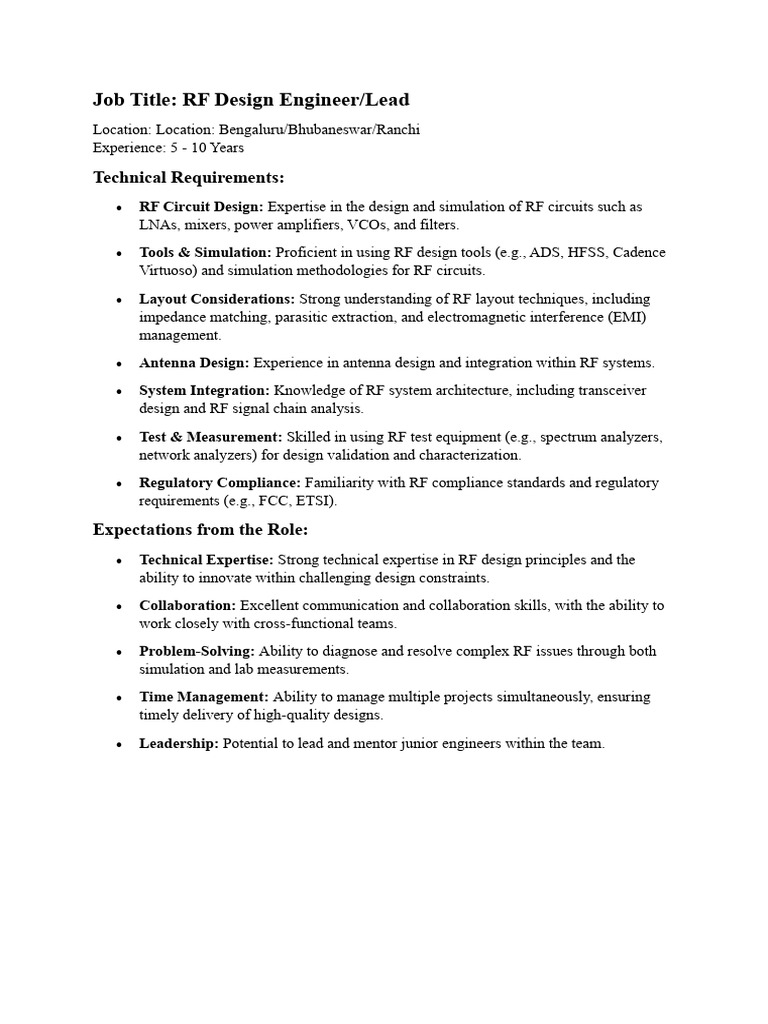 RF Job | PDF