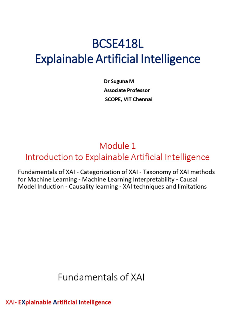 Suguna Module 1 Xai Notes | PDF