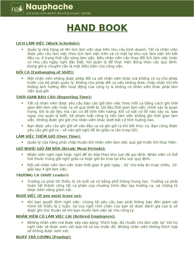 Staff Hand Book | PDF