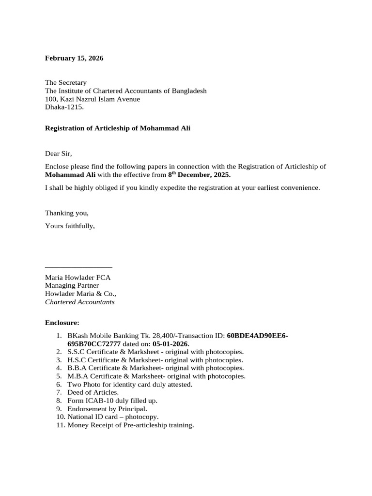 Forwarding Letter | PDF