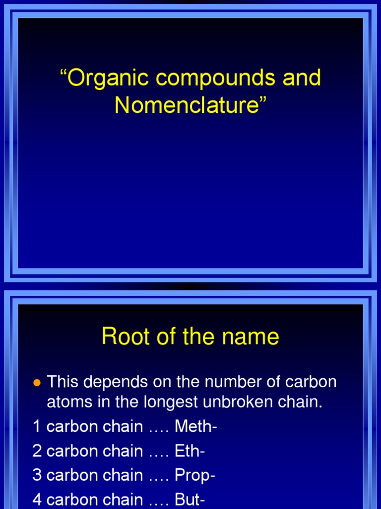 Organic Compounds and Nomenclature: An Overview of Key Functional ...