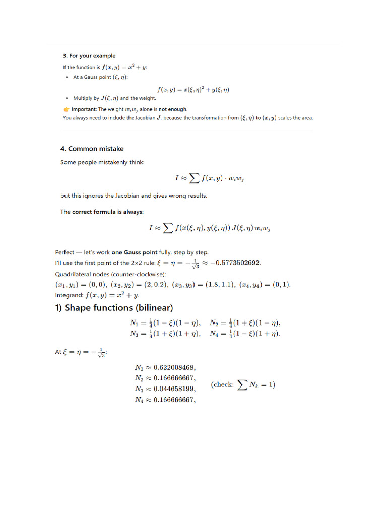 Notes Gauss Quad Panel | PDF