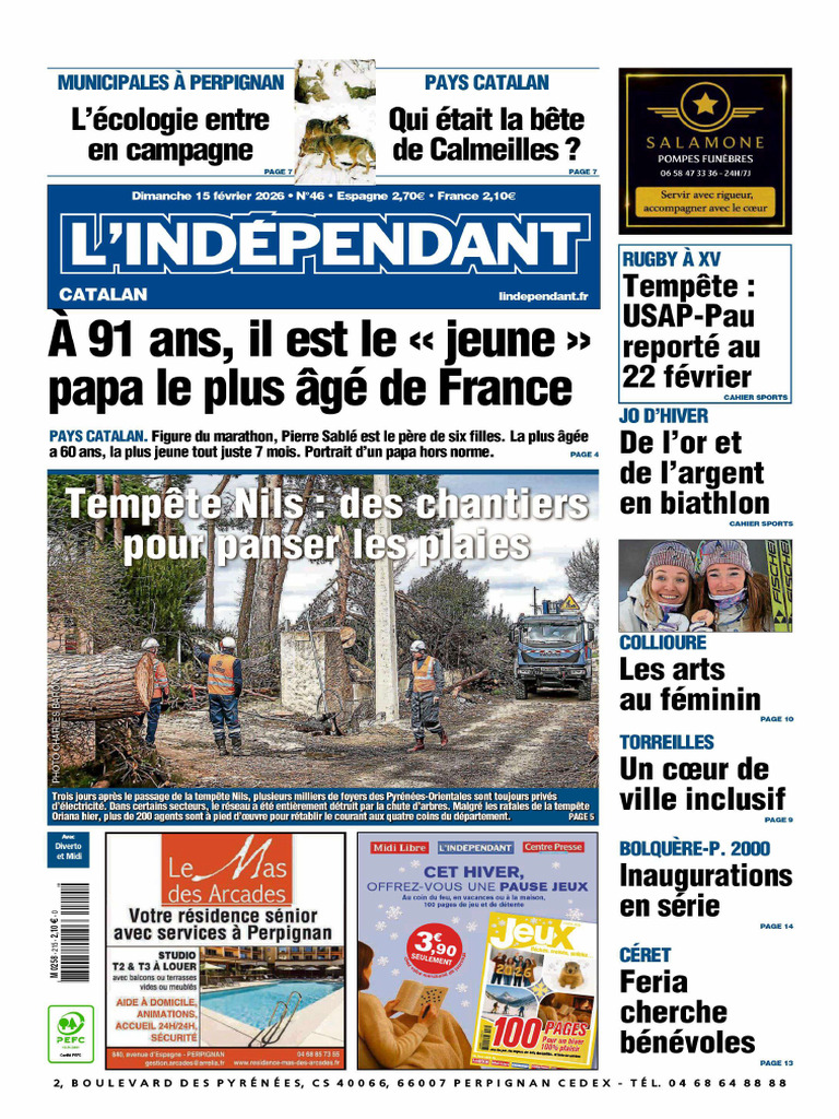 L Independant Catalan Dimanche 15 Fevrier 2026 | PDF