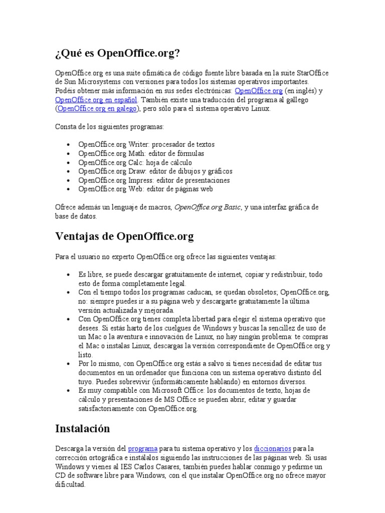 Qué Es OpenOffice | PDF