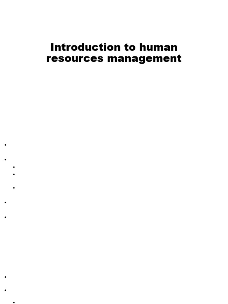 Introduction To Human Resources Management | PDF | Human Resource ...