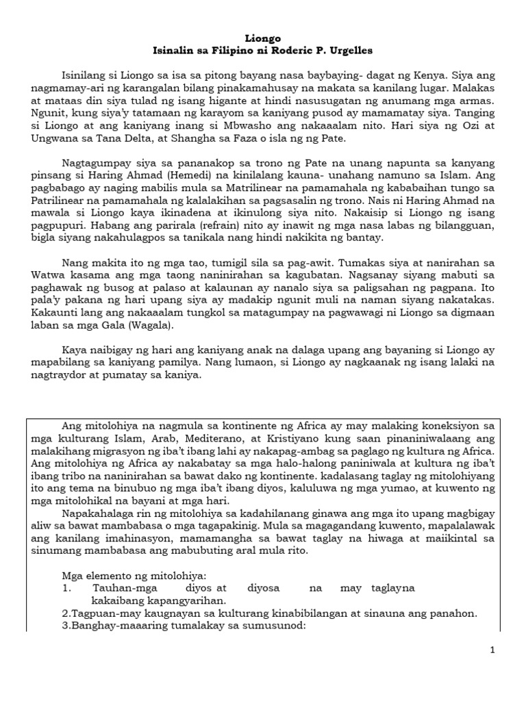 3rd Quarter Modyul 1 Liongo | PDF