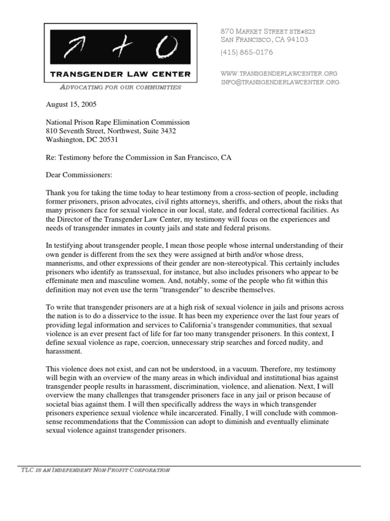 Safety Inside: Problems Faced by Transgender Prisoners and Common Sense ...