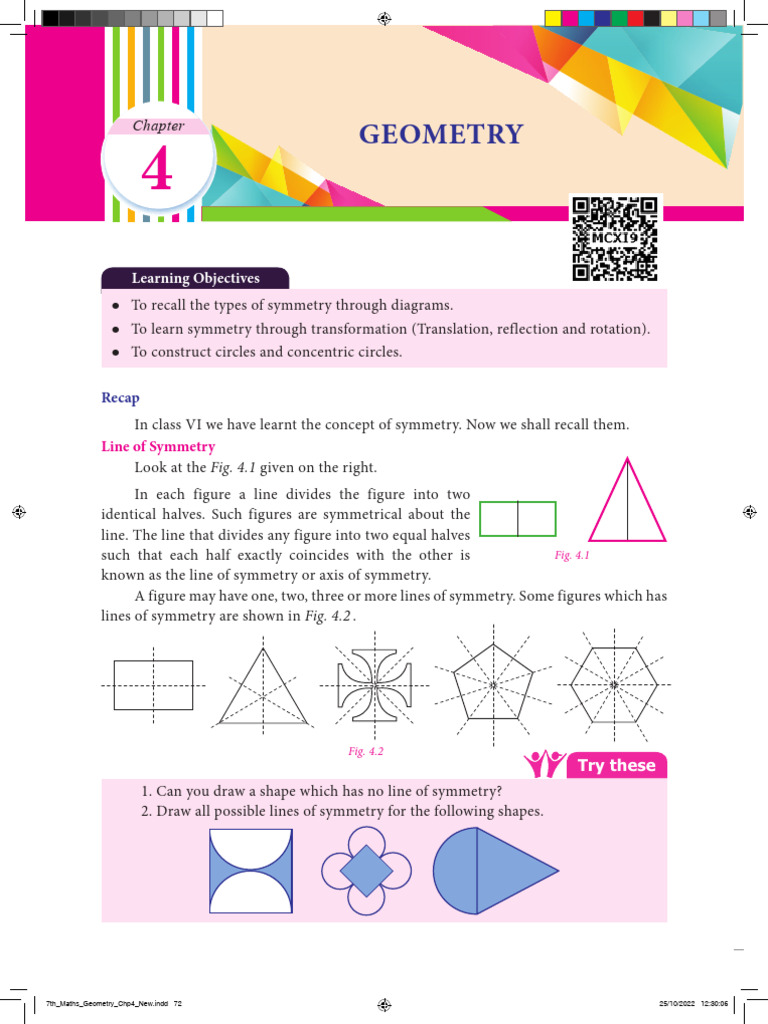 Class 7 Mathematics 04 | PDF | Symmetry | Circle