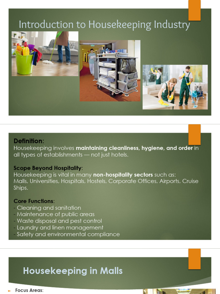 HK PR 1.1. Introduction to Housekeeping Industry.pptx | PDF ...