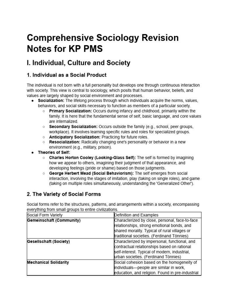 Sociology Revision Notes | PDF | Methodology | Sociology