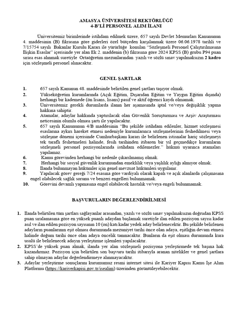 2026 239 606 Sözleşmeli̇ Personel Alim İlani - Kopyası | PDF