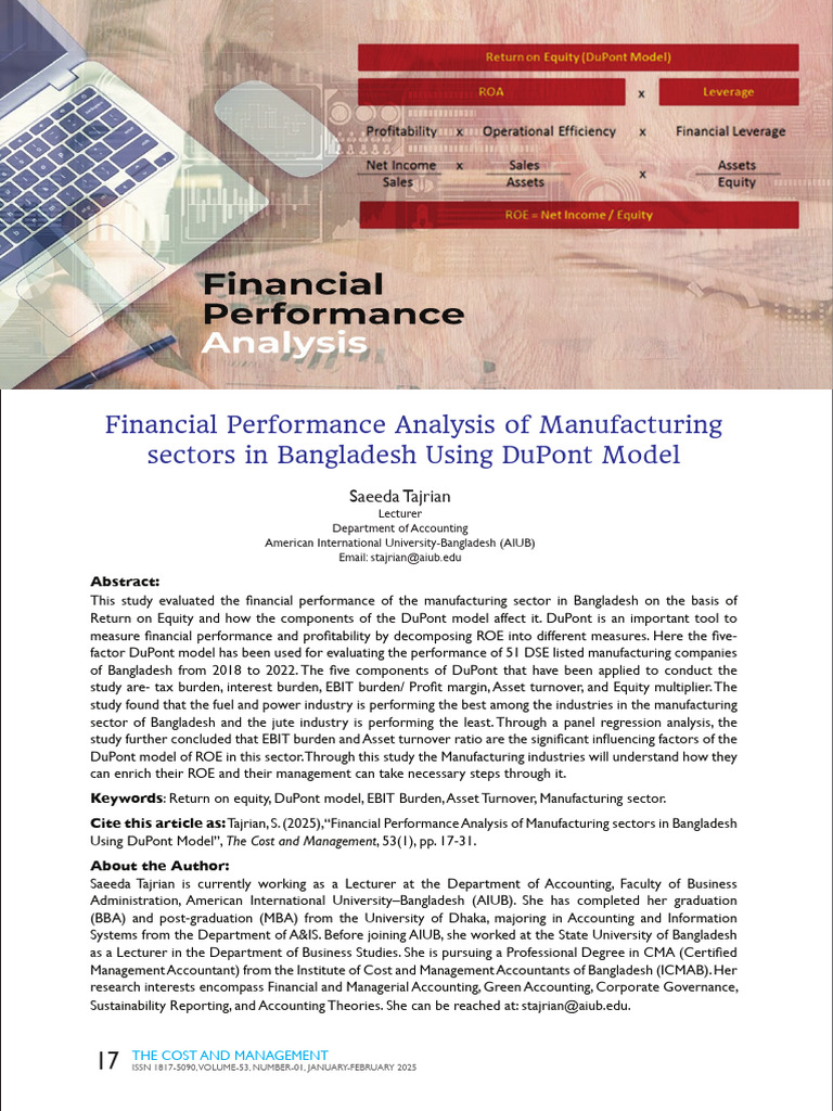 Financial Performance Analysis of Manufacturing Sectors in Bangladesh ...