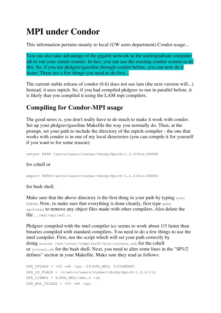 MPI Under Condor | PDF | Message Passing Interface | Compiler