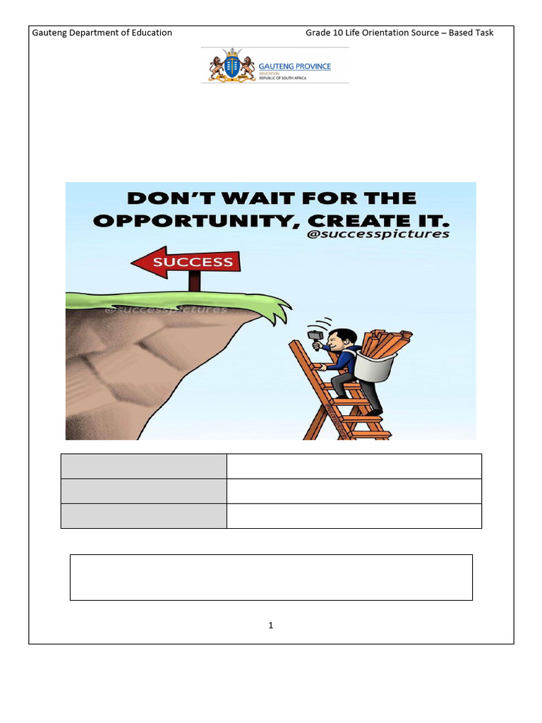 2025 Grade 10 LO Source Based Task LG 1 | PDF | Adolescence | Self Esteem