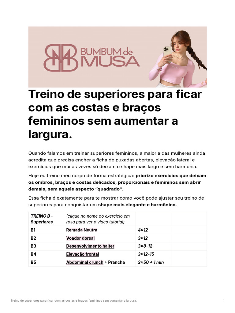 Treino de Superiores para Ficar Com As Costas e Braços Femininos Sem ...