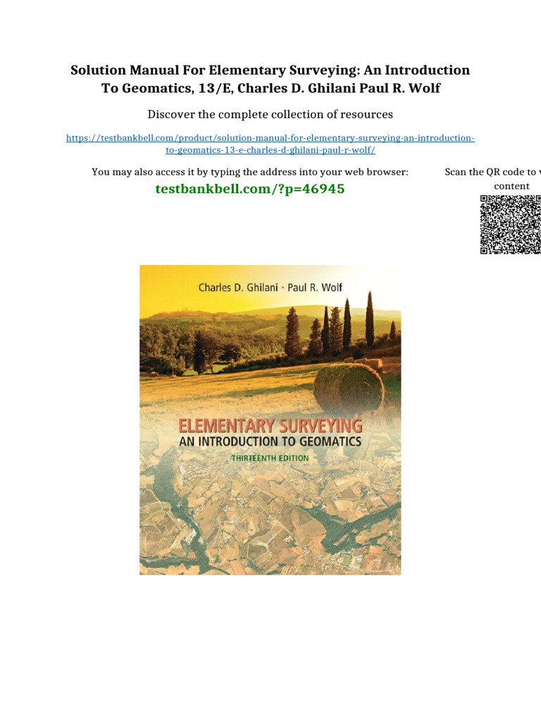 Solution Manual for Elementary Surveying: An Introduction to Geomatics ...