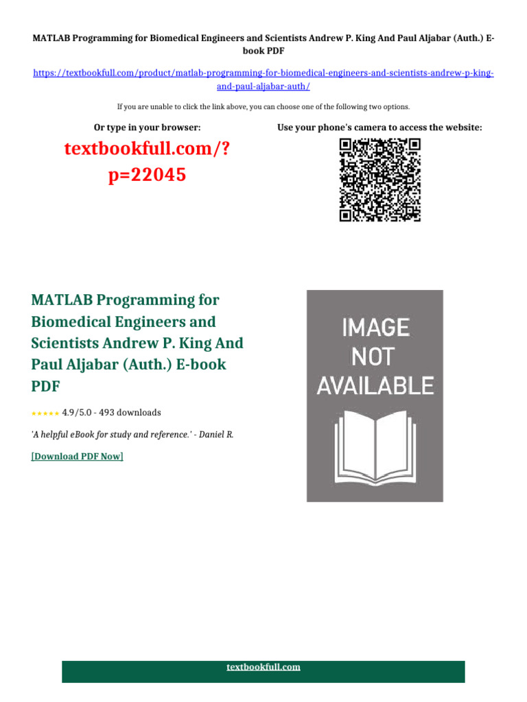 MATLAB Programming for Biomedical Engineers and Scientists Andrew P ...