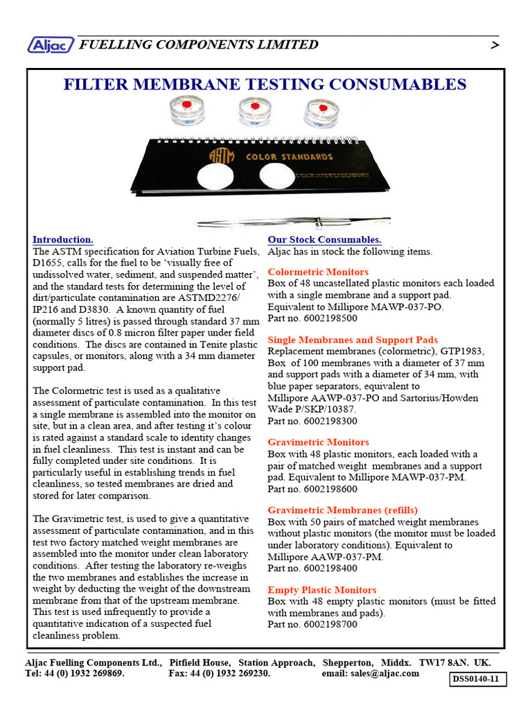 Filter Membrane Testing Consumables | PDF