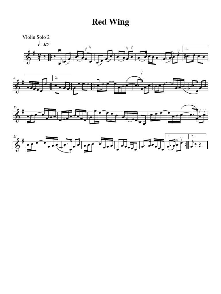Red Wing - Violin Solo 2 | PDF