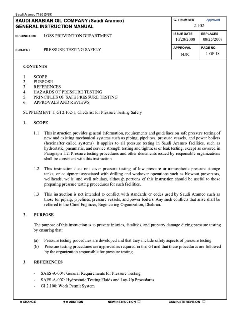 Hydrotest Safety | PDF